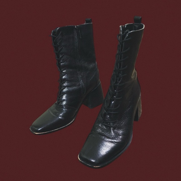 Sam Edelman | Shoes | Sam Edelman Black Leather Laceup Ankle Boots With ...